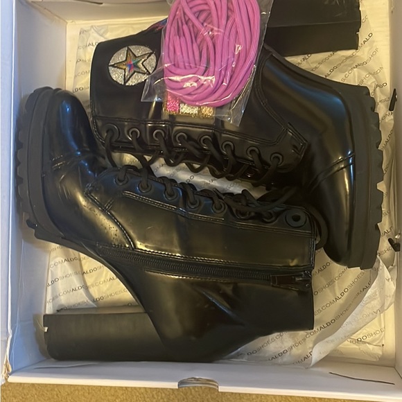 Aldo | Shoes | Aldo Patent Leather Lace Up Combat Style Boot | Poshmark